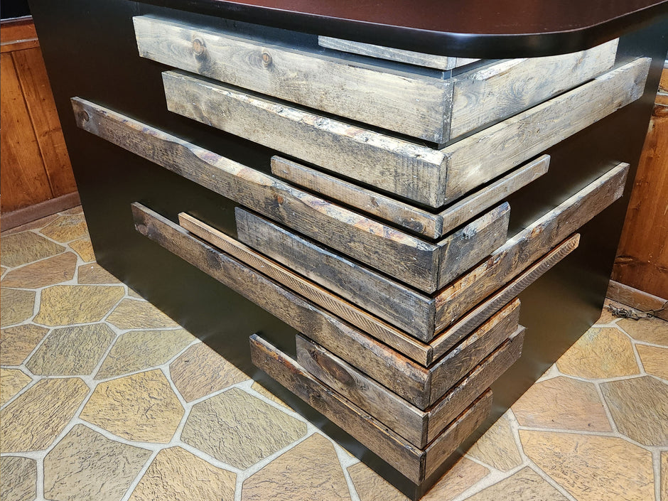 Custom Rustic Industrial Reclaimed Wood Reception Desks – Reception ...