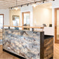 Memphis Reception Desk with Recycled Wooden Shelves – Reception Counter ...