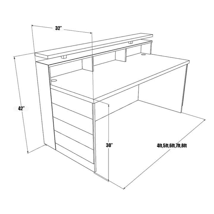 Memphis Reception Desk with Recycled Wooden Shelves – Reception Counter ...