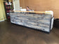 Memphis Reception Desk with Recycled Wooden Shelves – Reception Counter ...