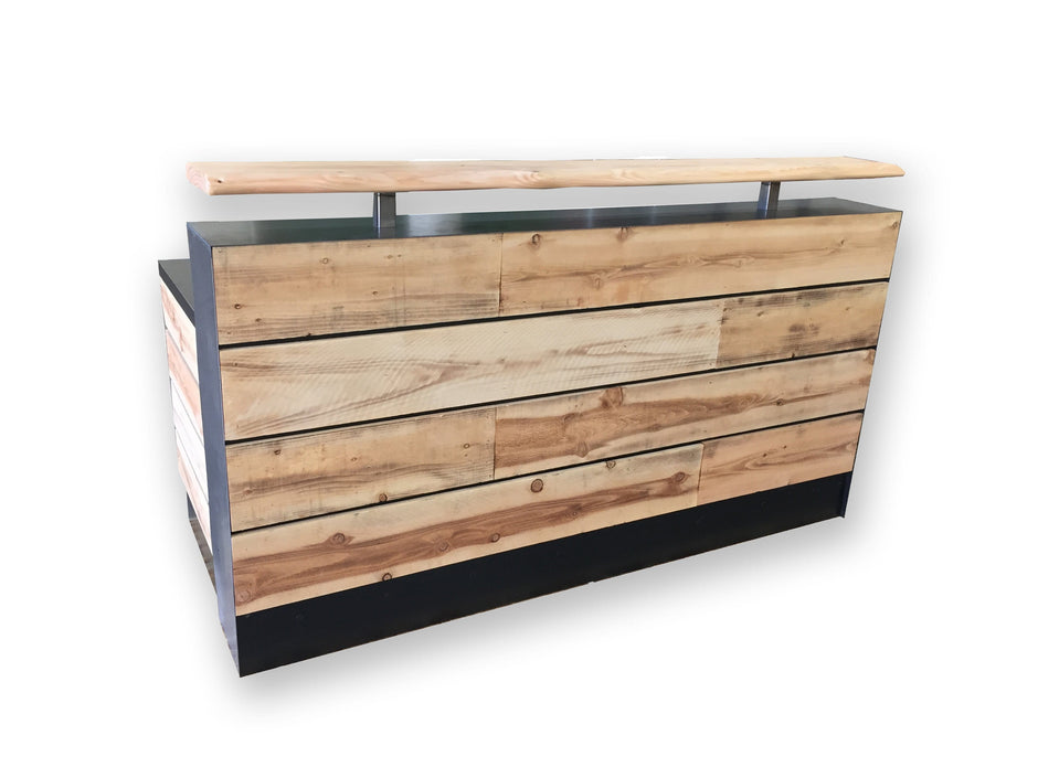 Custom Rustic Industrial Reclaimed Wood Reception Desks – Reception ...
