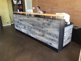 Memphis Reception Desk with Recycled Wooden Shelves – Reception Counter ...