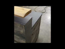 Memphis Reception Desk with Recycled Wooden Shelves – Reception Counter ...